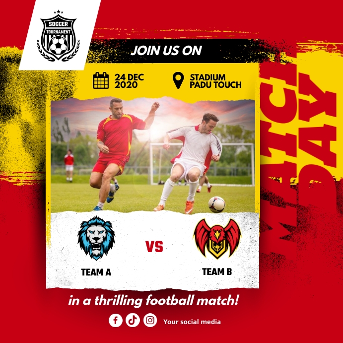 Soccer Football match day social media Templat | PosterMyWall