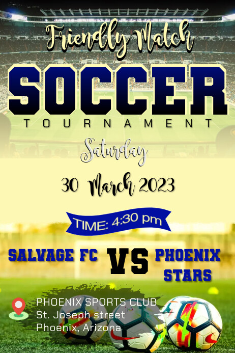 Soccer Football Match Tournament Event flyer Template | PosterMyWall