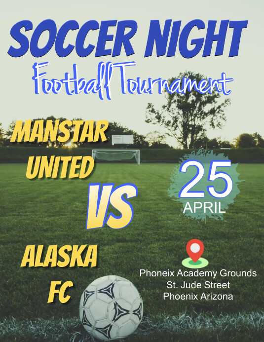 Soccer Football Match Tournament Event flyer Templat | PosterMyWall