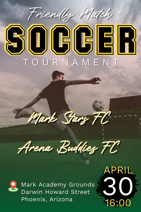 Soccer Football Match Tournament Event flyer Template | PosterMyWall