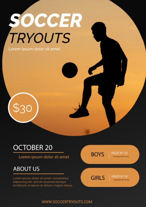 SOCCER FOOTBALL TEMPLATE | PosterMyWall