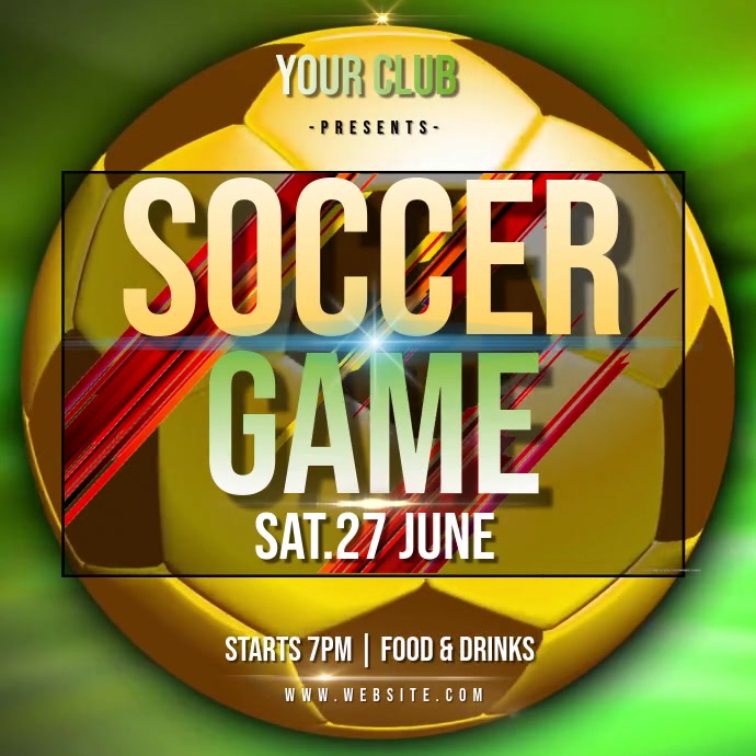 SOCCER GAME AD INSTAGRAM POST Template | PosterMyWall