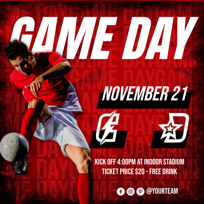 Copy of Soccer Game Day Instagram Post | PosterMyWall