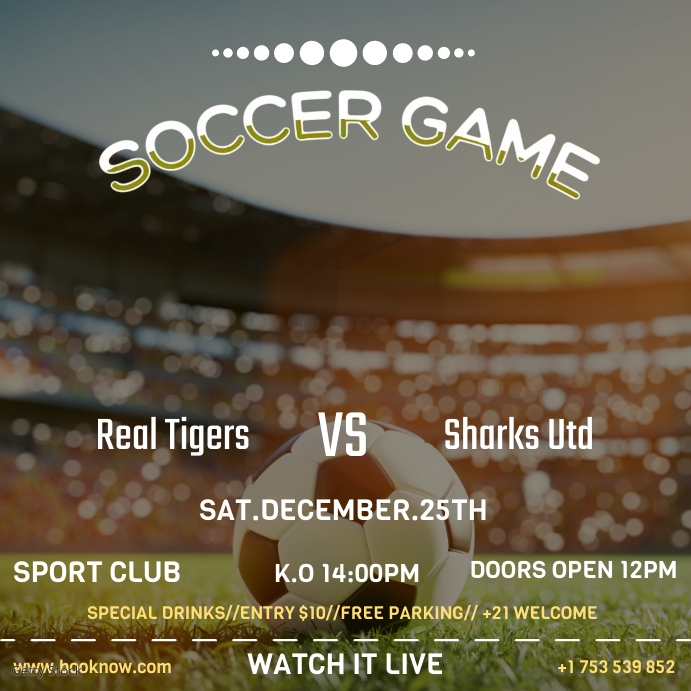 Soccer game Template | PosterMyWall