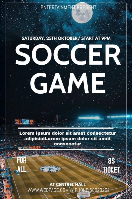 Soccer game event flyer template | PosterMyWall