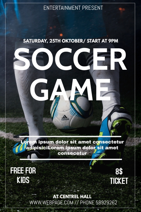 Soccer game event flyer template | PosterMyWall