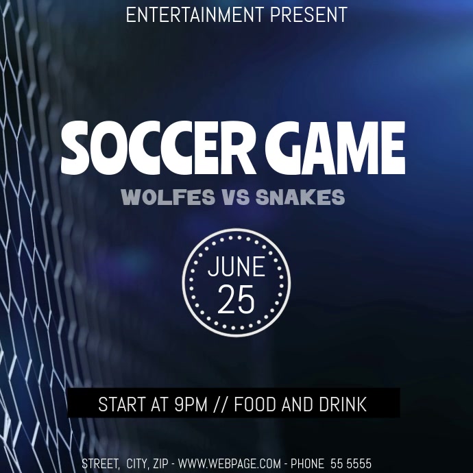Soccer game Event party video flyer template | PosterMyWall