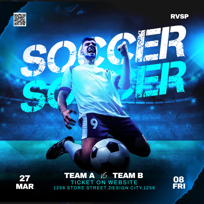 Soccer Game Flyer Template | PosterMyWall