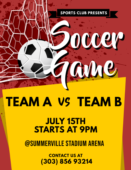 Soccer Game Flyer Template | PosterMyWall