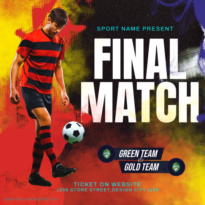 Soccer Game Flyer Template | PosterMyWall