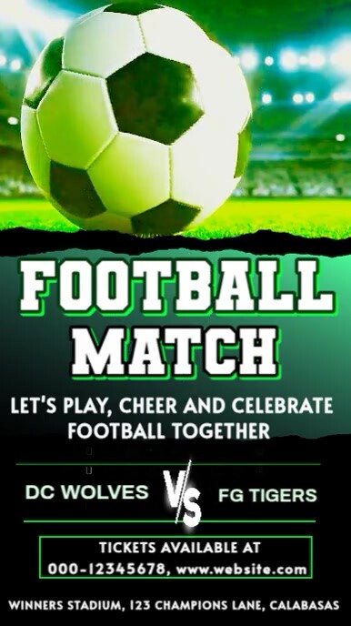 Soccer Game Invitation Template | Editable Football Match Party Flyer ...