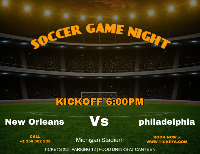 Soccer game night Template | PosterMyWall