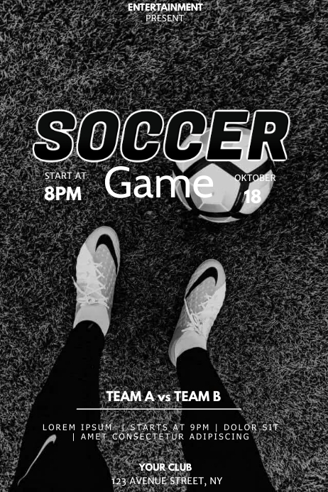 Soccer game party flyer template | PosterMyWall