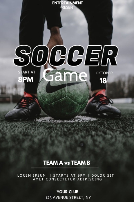 Soccer game party flyer template | PosterMyWall
