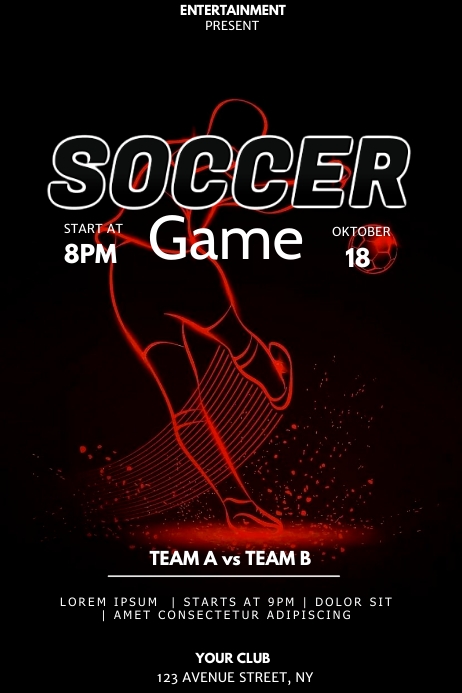 Soccer game party flyer template | PosterMyWall