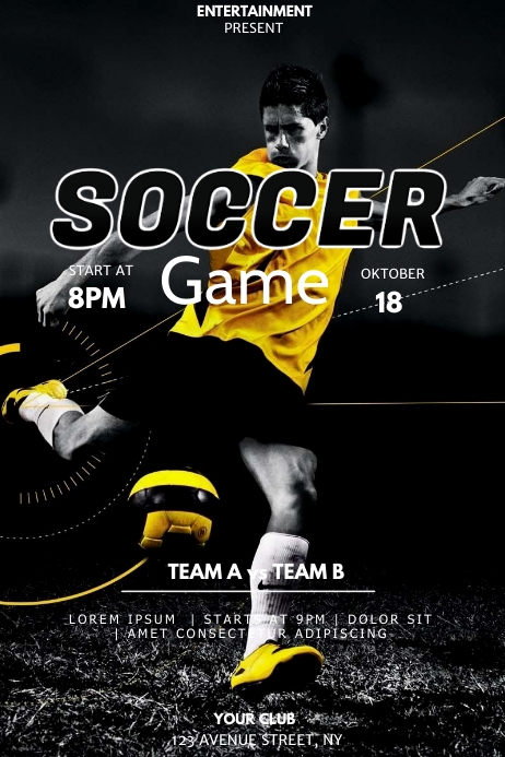 Copy of Soccer game party flyer template | PosterMyWall