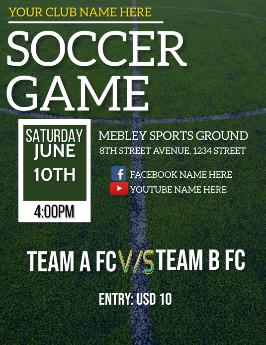 Copy of soccer game poster | PosterMyWall