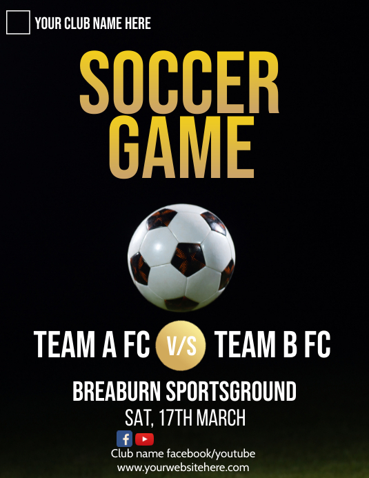 soccer game poster Template | PosterMyWall