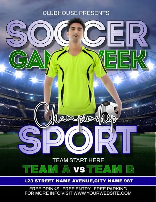 Soccer Game Week Sport Template | PosterMyWall