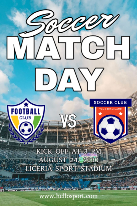 Soccer Match Day Template | PosterMyWall