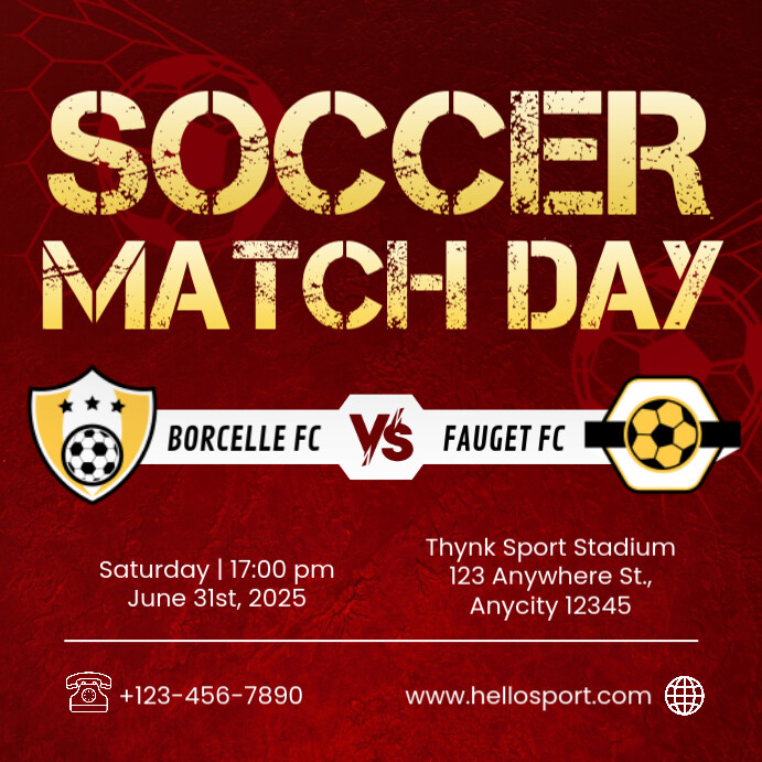 Soccer Match Day Template | PosterMyWall