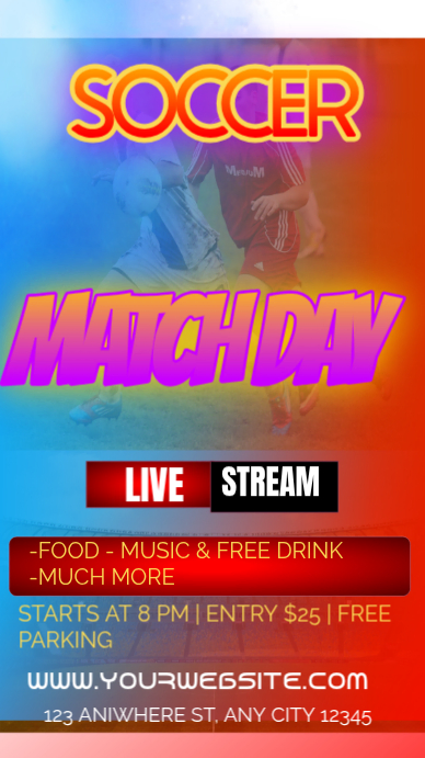 Soccer match day Template | PosterMyWall