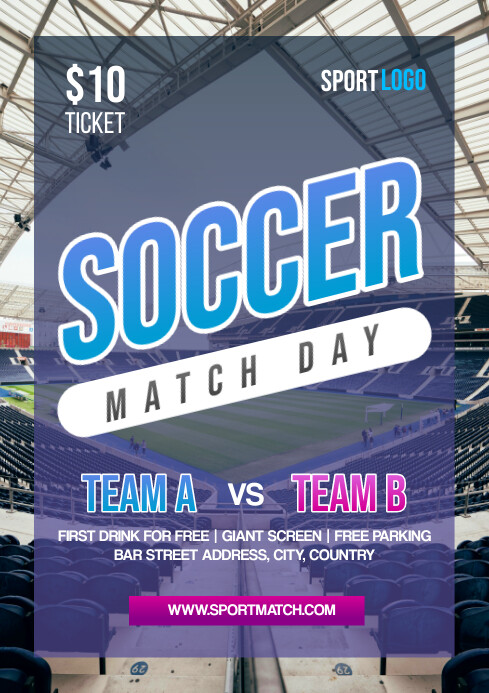 Copy of Soccer Match Day Event Poster Flyer Template | PosterMyWall