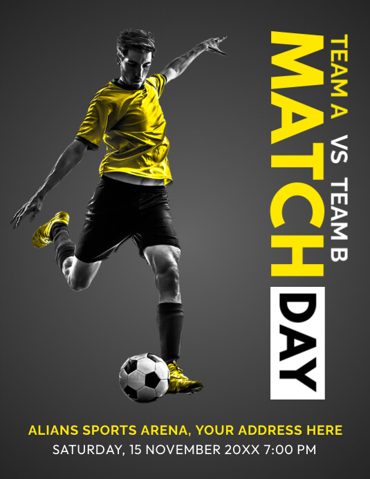 soccer match day flyer Template | PosterMyWall
