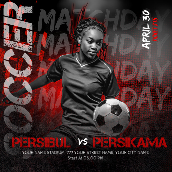 Soccer Match Day Instagram Post Template | PosterMyWall