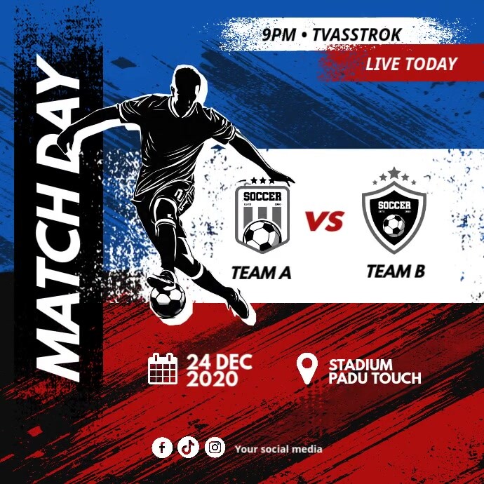 soccer match day instagram social media Template | PosterMyWall