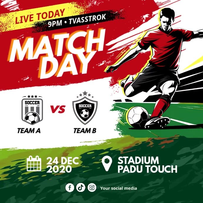 Plantilla de Soccer Match Day Instagram Social Media Instagram Post ...