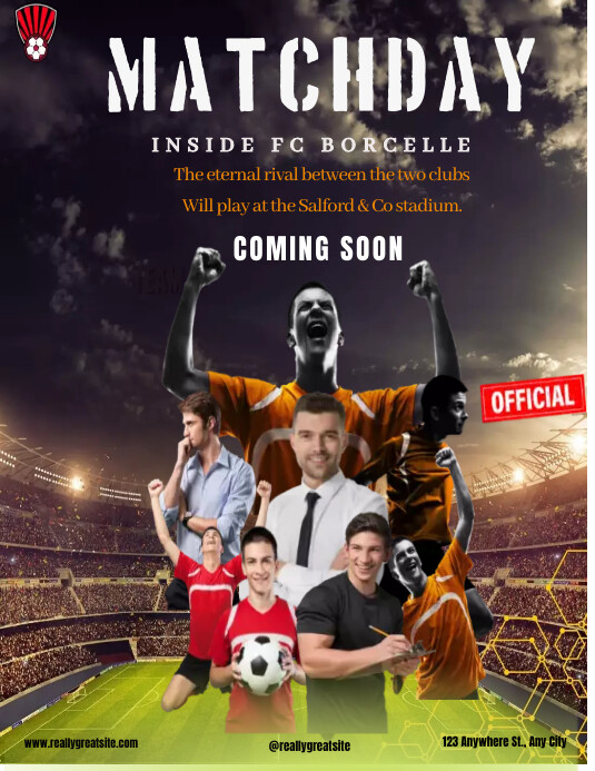 Soccer Match Editable Team Colors Black Sport Templat | PosterMyWall