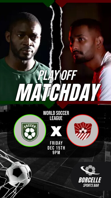 Copy of Soccer Match Editable Team Colors Black Sport | PosterMyWall