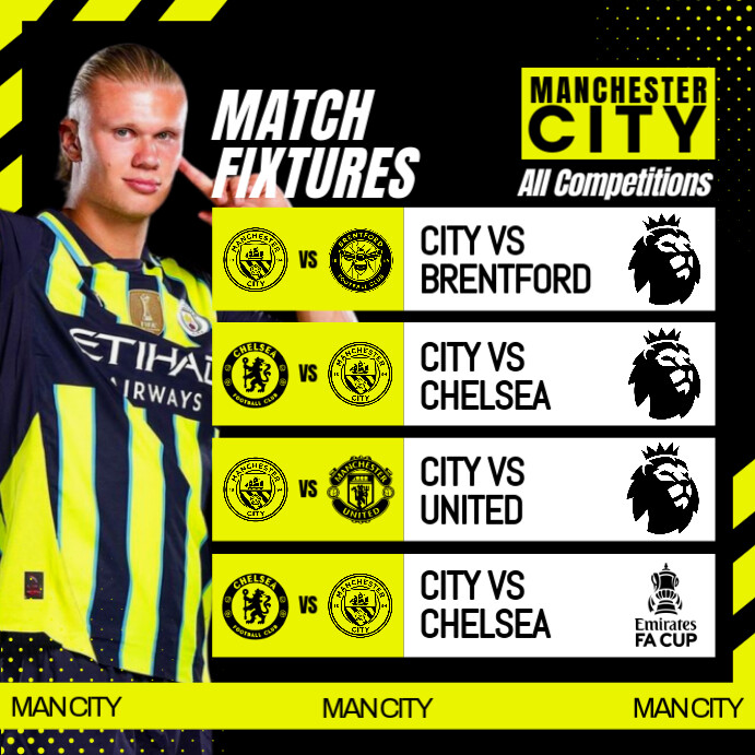 Soccer Match Fixtures Instagram Post Design Template | PosterMyWall