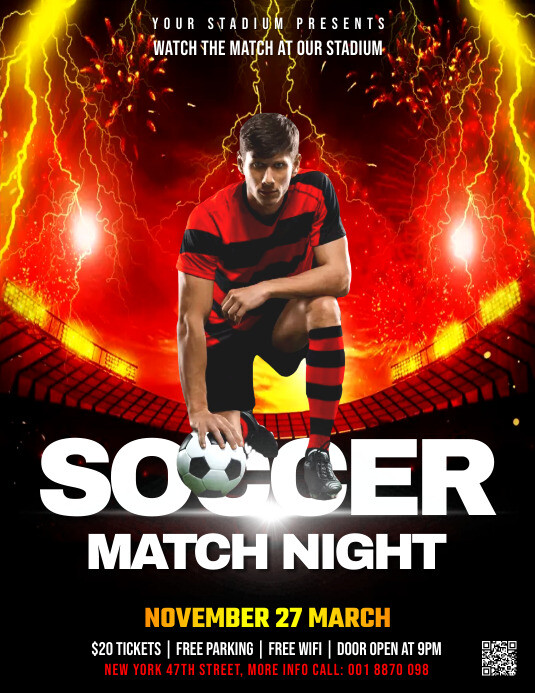 soccer match flyer Template | PosterMyWall