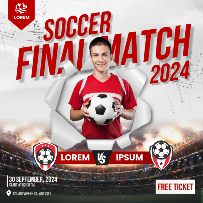 Soccer Match Instagram Post Template | PosterMyWall