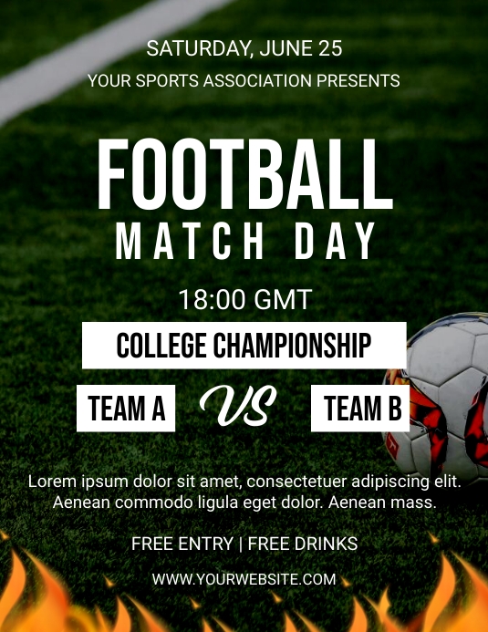 soccer match poster Template | PosterMyWall