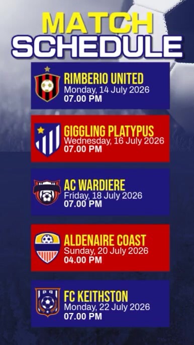 Soccer Match Schedule Ads Template | PosterMyWall