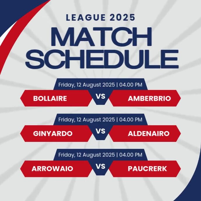 Soccer Match Schedule Template | PosterMyWall