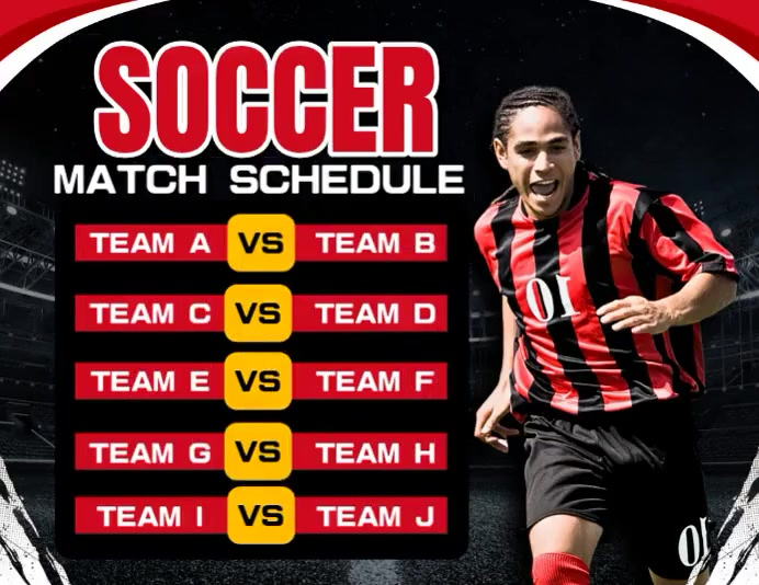 Soccer Match Schedule Template | PosterMyWall