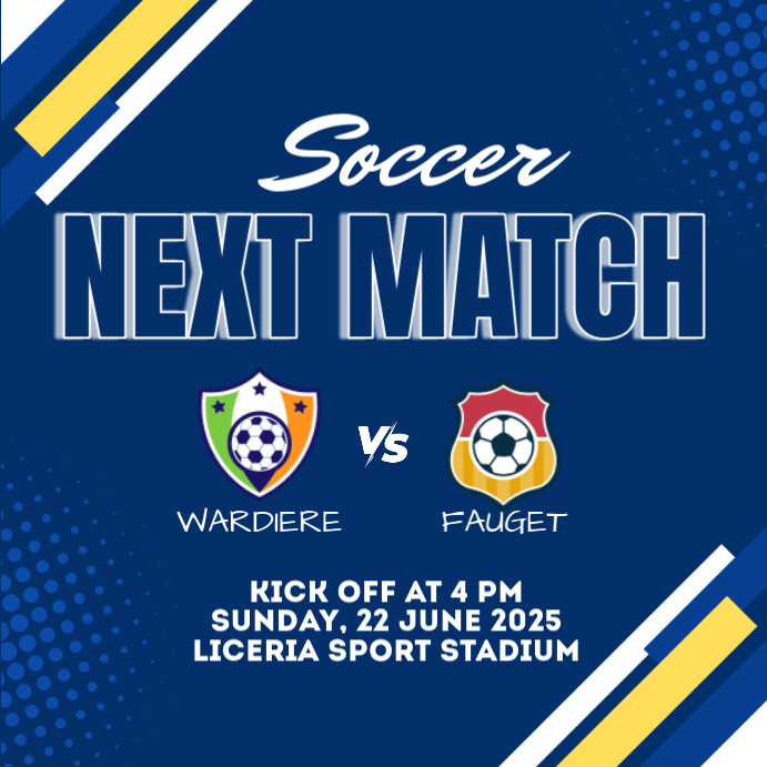Soccer Next Match Template | PosterMyWall