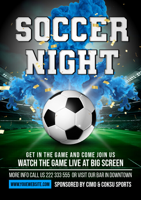 Plantilla de Soccer Night Flyer | PosterMyWall