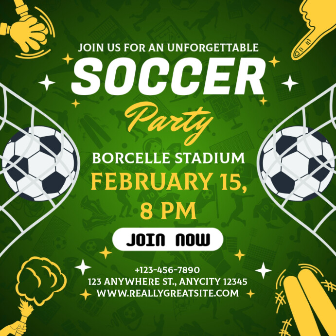 Soccer Party Template | PosterMyWall