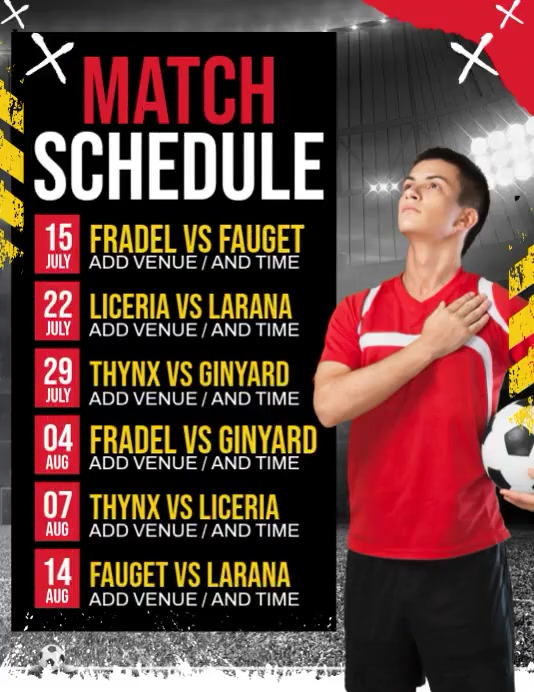 Soccer Schedule Ads Template | PosterMyWall