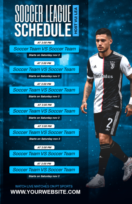 Soccer schedule Template | PosterMyWall