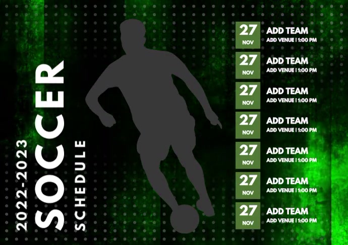 Copy of Soccer Schedule Template | PosterMyWall