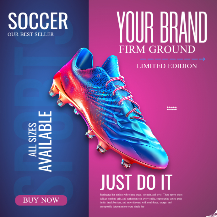 Soccer shoes advertisement Template | PosterMyWall