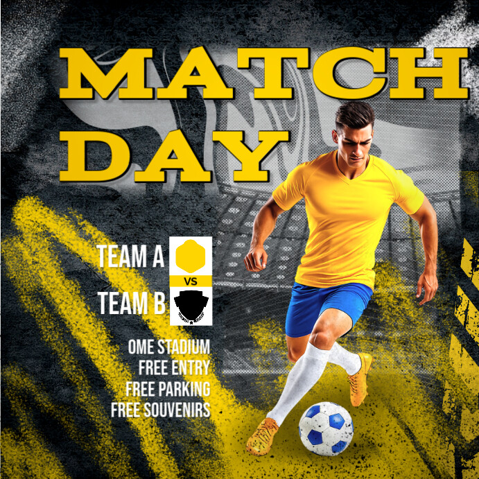 Soccer Sports Macth Day Instagram Post Template | PosterMyWall