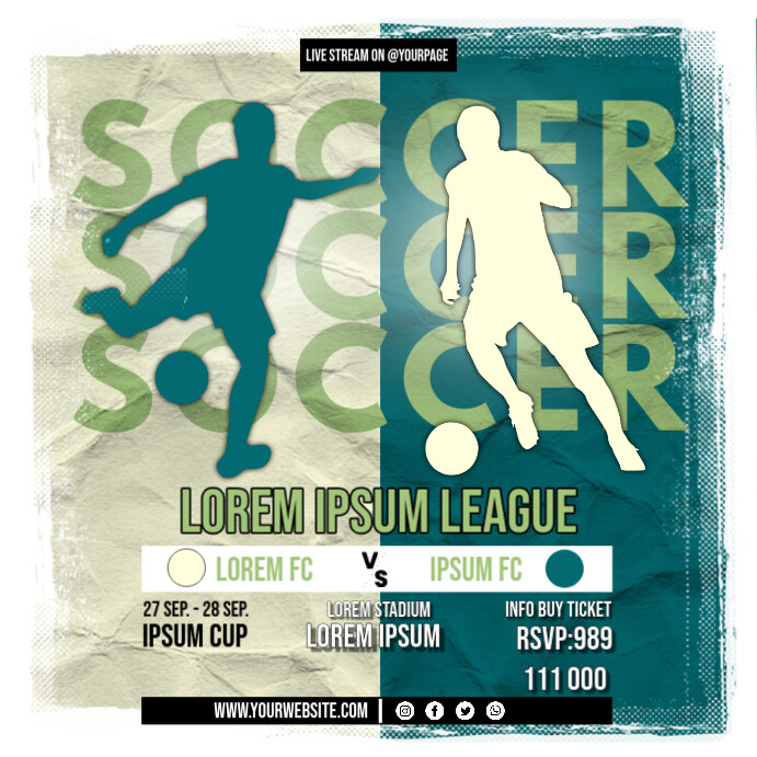 Soccer Square Flyer Template | PosterMyWall