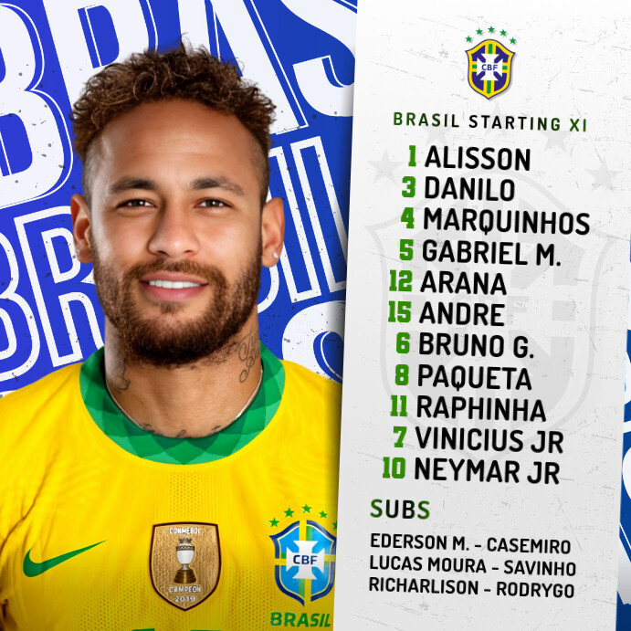 Soccer Starting Lineup Instagram Post Design Template | PosterMyWall